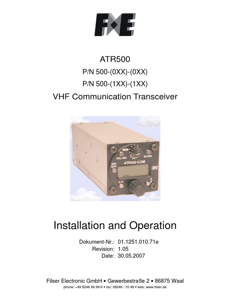 ATR 500 Engl. Operation | PDF | Microphone | Antenna (Radio)