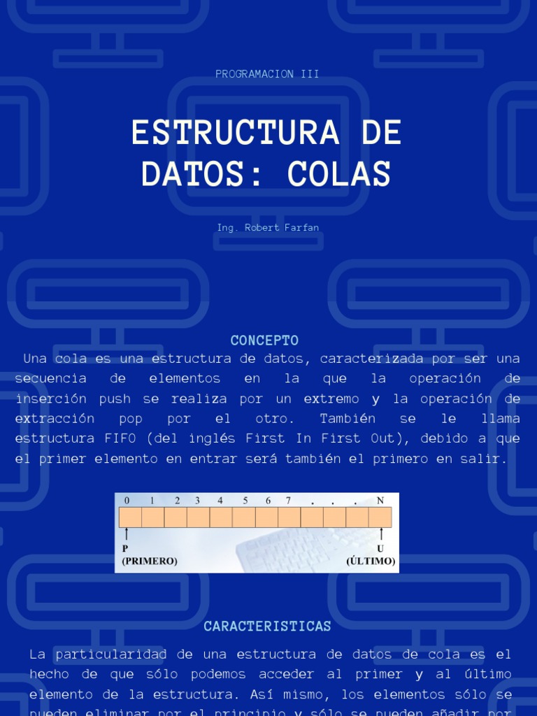 Estructura de datos: Características y operaciones básicas de las colas | PDF | Cola (tipo de ...