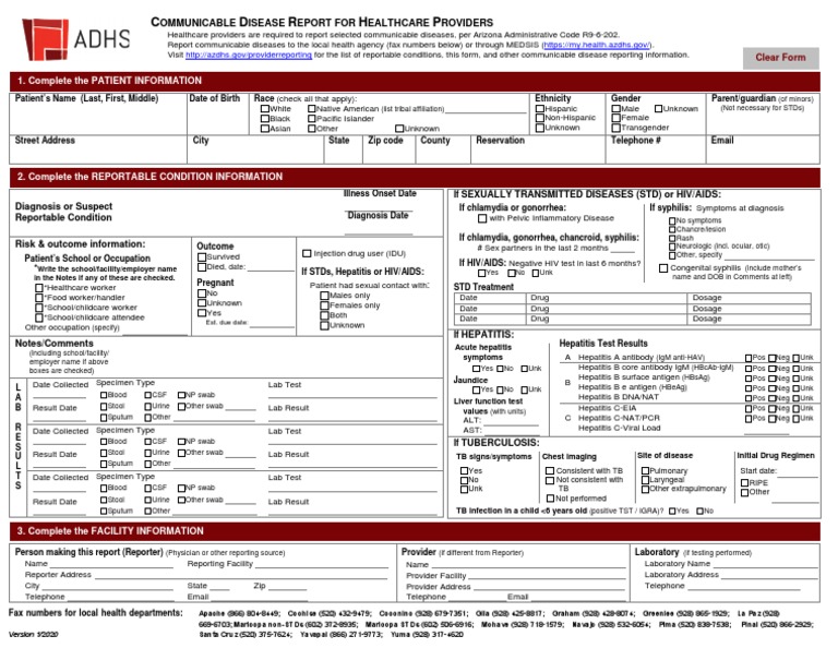 Communicable Disease Report Form | PDF | Hepatitis | Sexually ...