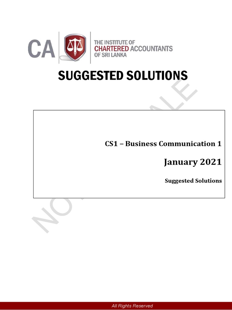 Suggested Solutions - CS1 - January 2021 | PDF | Economic Growth ...