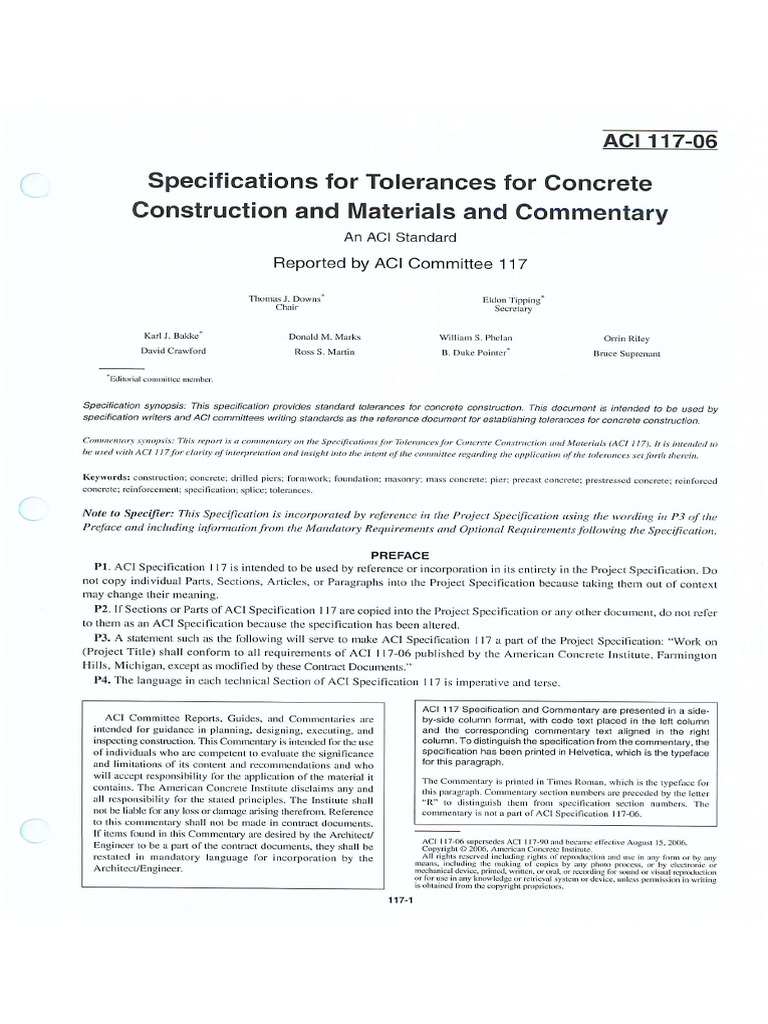 Aci 117-06-1 | PDF