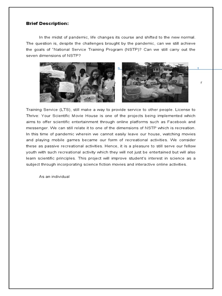 NSTP Portfolio Content | PDF | Reason | Volunteering