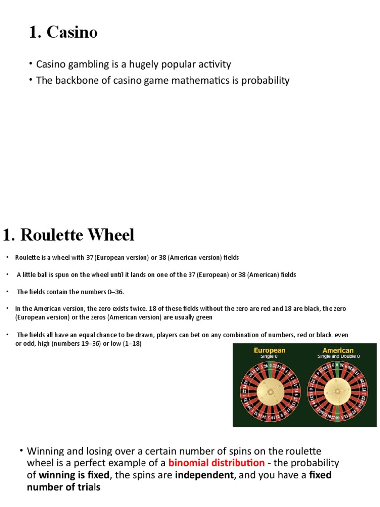 Probability in Casinos Final | PDF | Roulette | Craps
