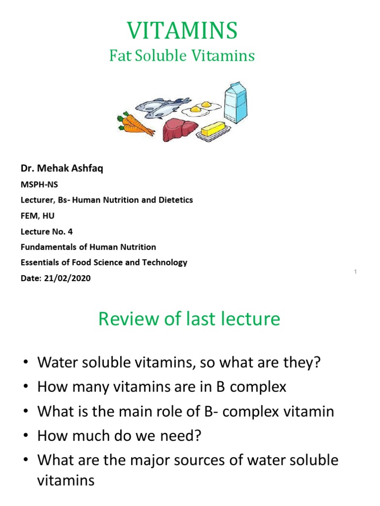 Fat Soluble Vitamins: A Comprehensive Review of Vitamin A, D, E, K ...
