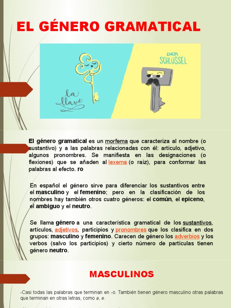 Tipos de Género Gramatical en Español | PDF | Género gramatical ...