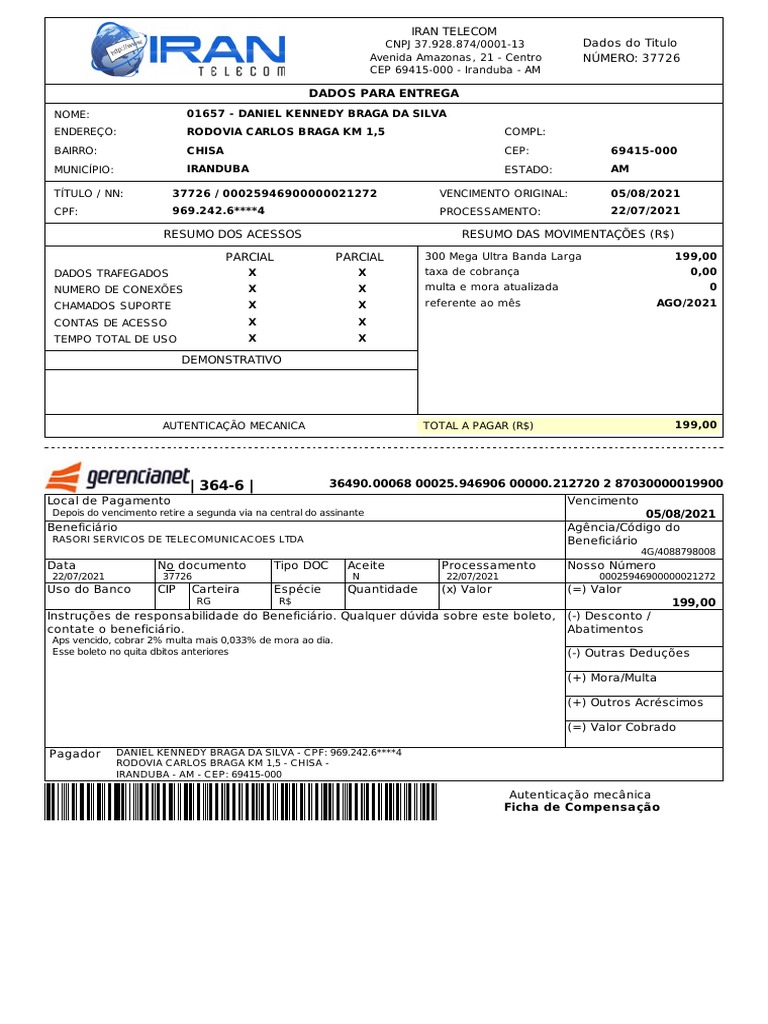 Boleto Internet | PDF