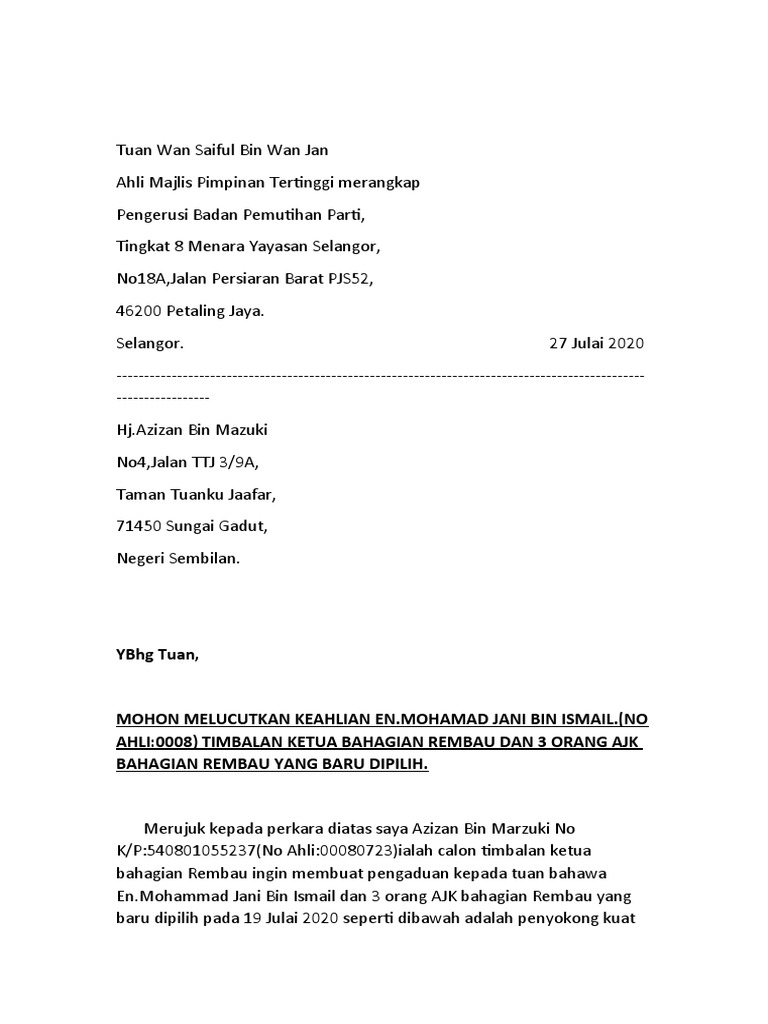 Surat Bantahan | PDF