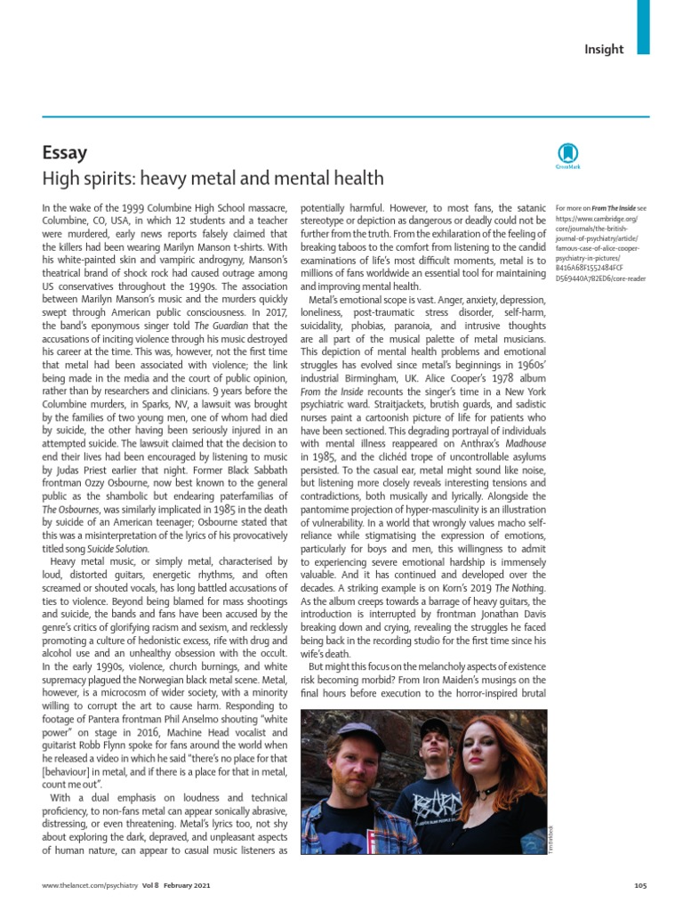 Essay: High Spirits: Heavy Metal and Mental Health | PDF | Heavy Metal ...