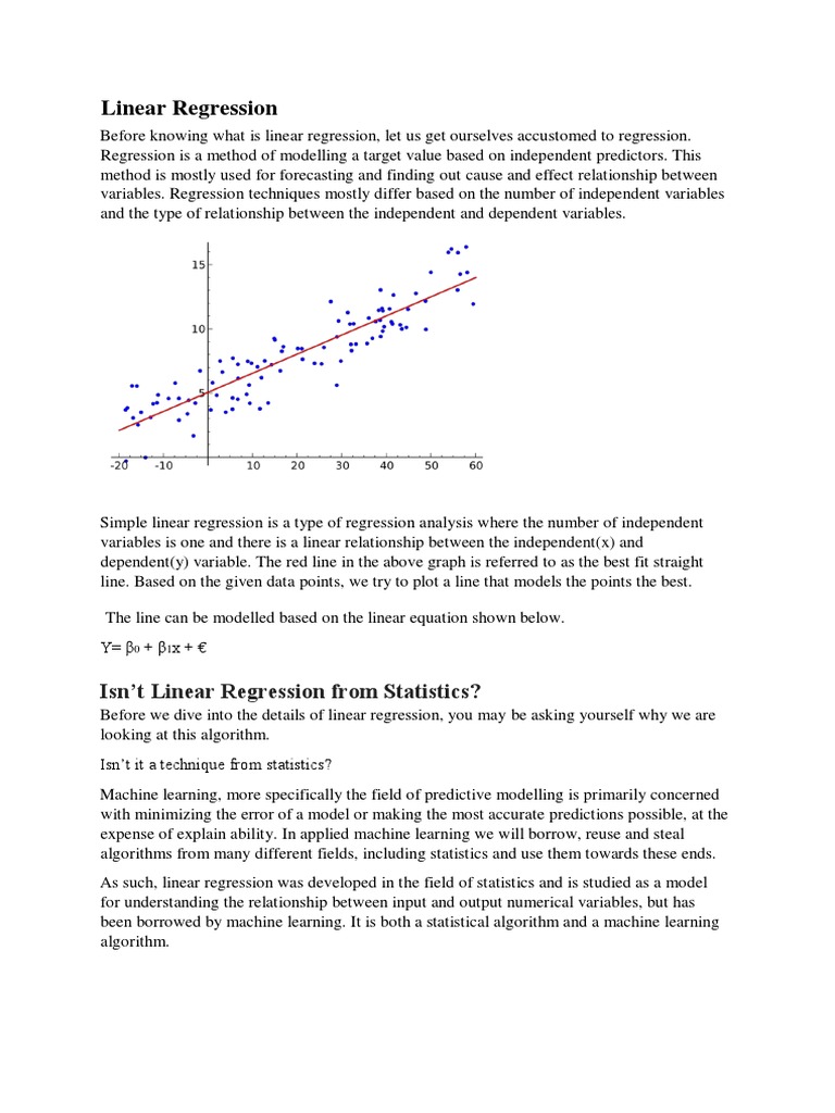 Understanding Linear Regression Basics | PDF | Dependent And ...