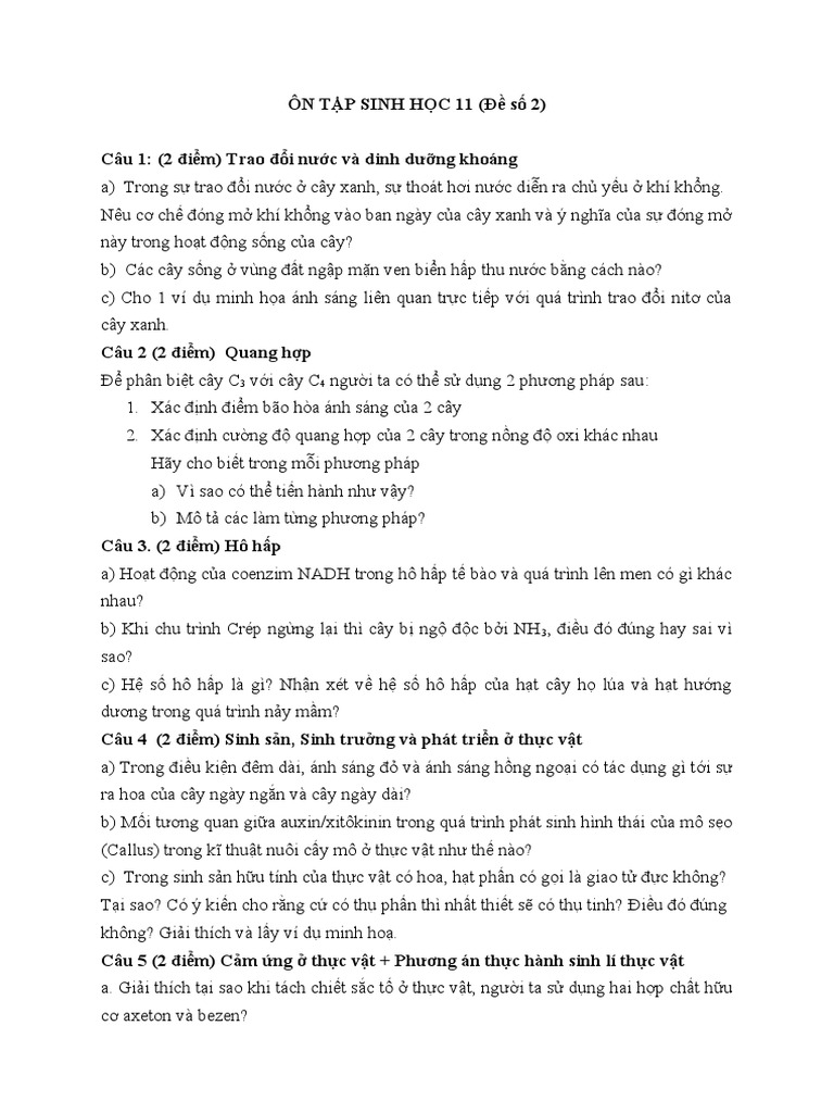 (Lib24.vn) On-Tap-Boi-Duong-Hsg-Sinh-Hoc-11-De-So-2-1 | PDF