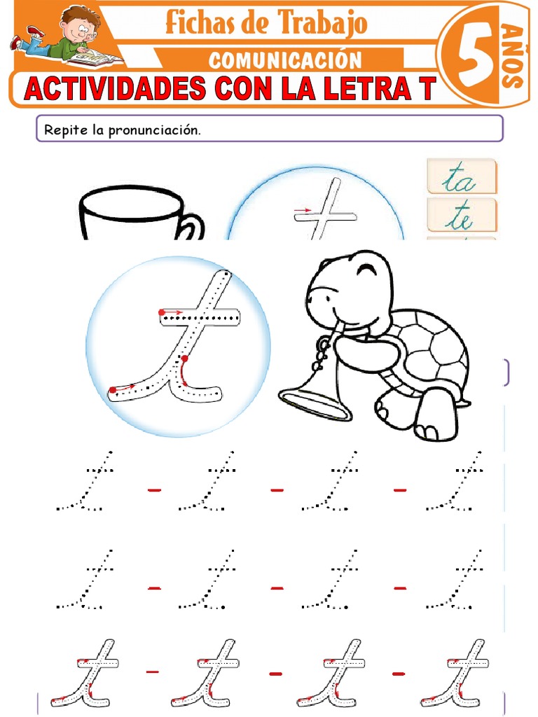Hojas De Trabajo De La Letra T Para Preescolar Letra De La Hoja De