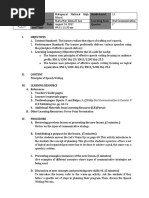 Detailed Lesson Plan in Types of Speeches | PDF | Lesson Plan | Literacy