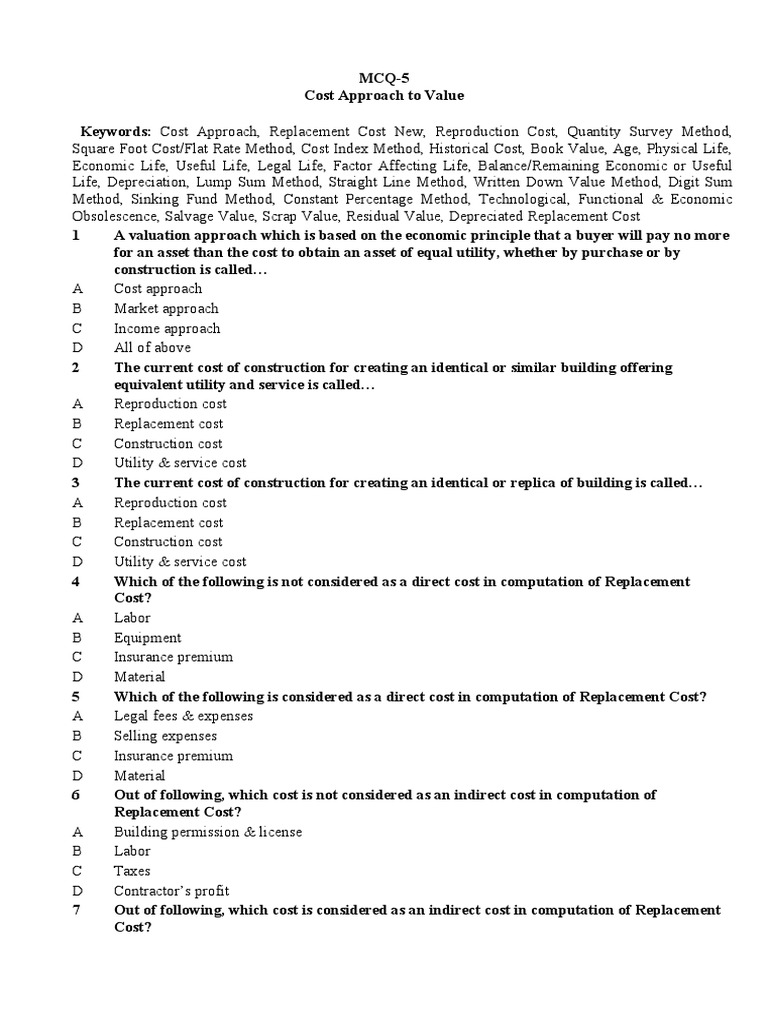 MCQ5 | PDF | Depreciation | Book Value