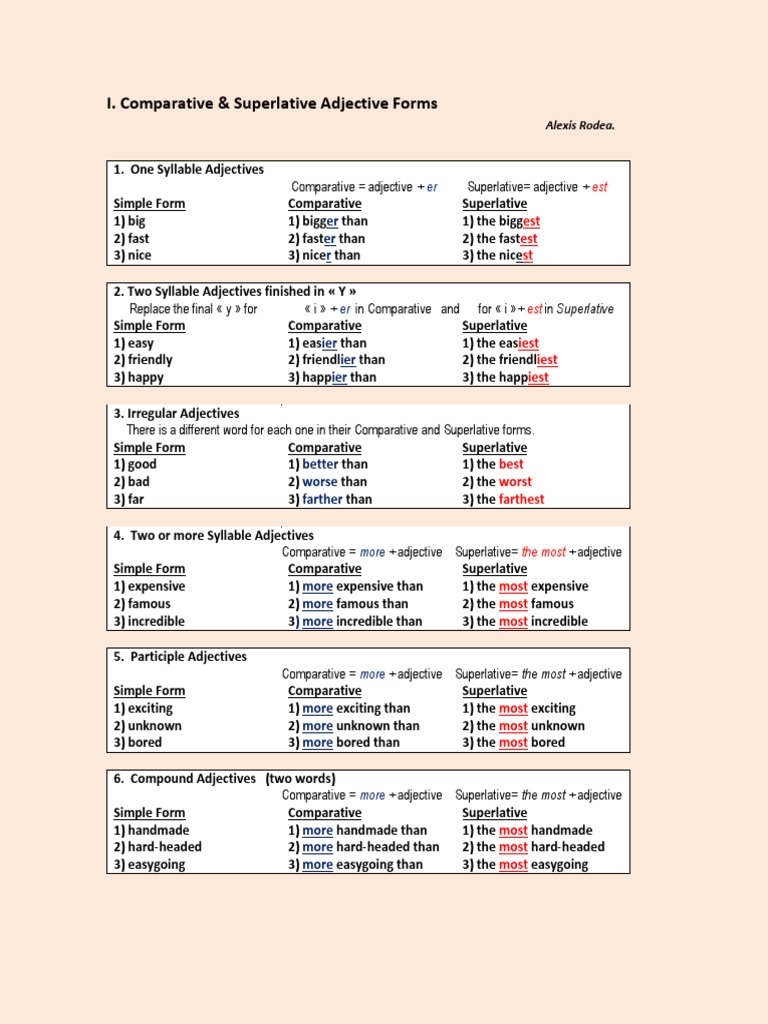 Comparatives and Superlatives - Color. | PDF | Adjective ...