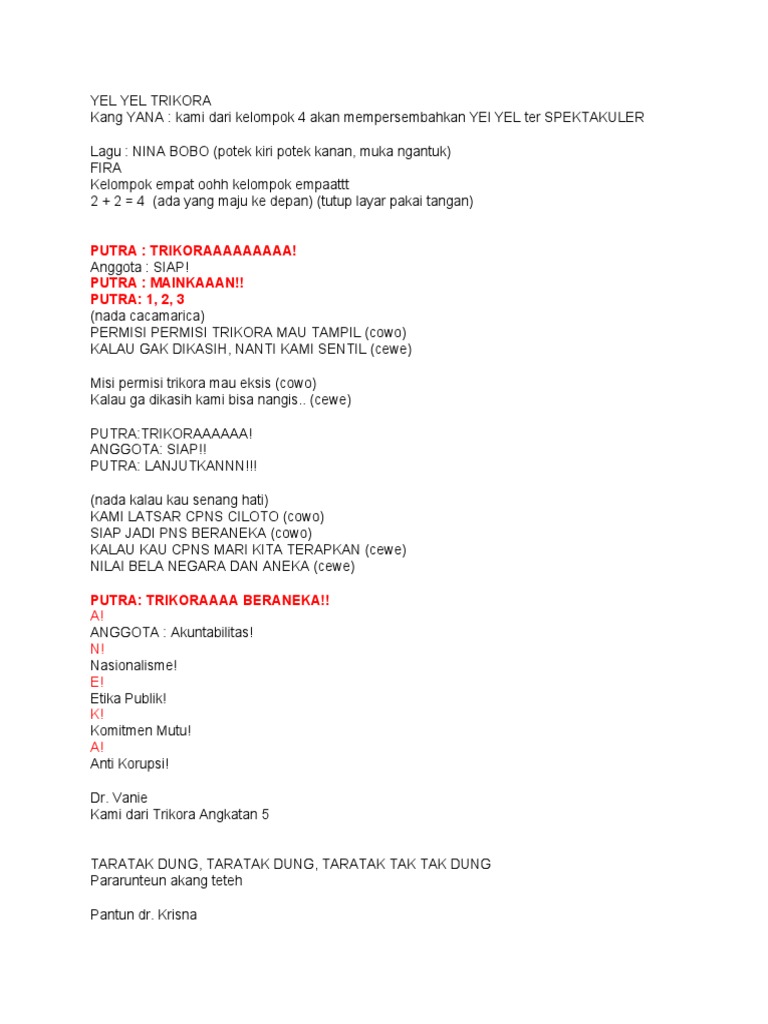 Trikora Yell | PDF | Seni & Disiplin Bahasa