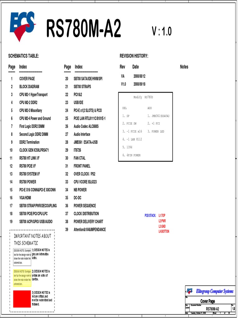 Ecs Rs780m-A2 Rev 1.0 | PDF | Computer Engineering | Data Transmission