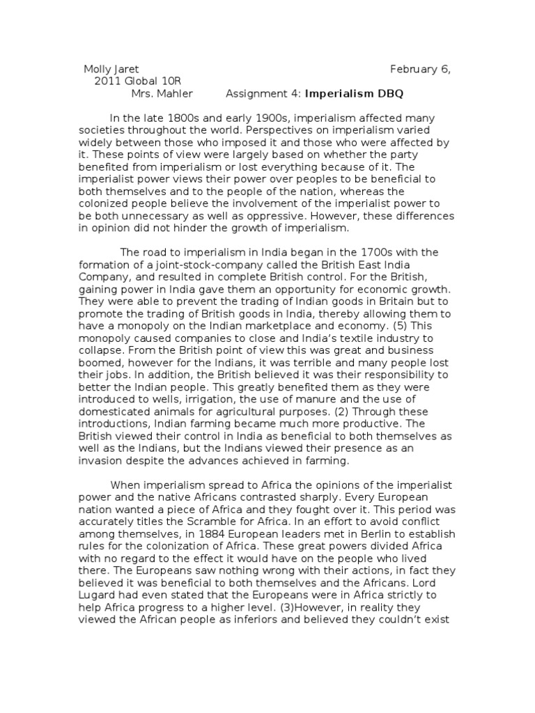 Imperialism DBQ | PDF | Korea Under Japanese Rule | Imperialism
