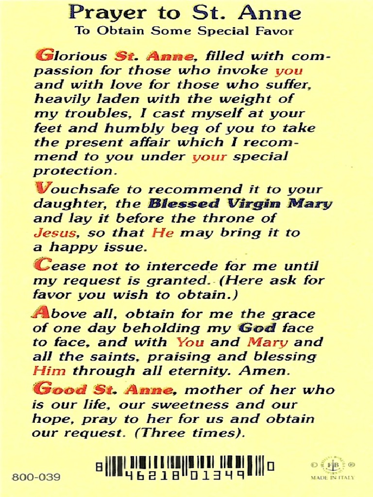 ST Anne Prayer | PDF