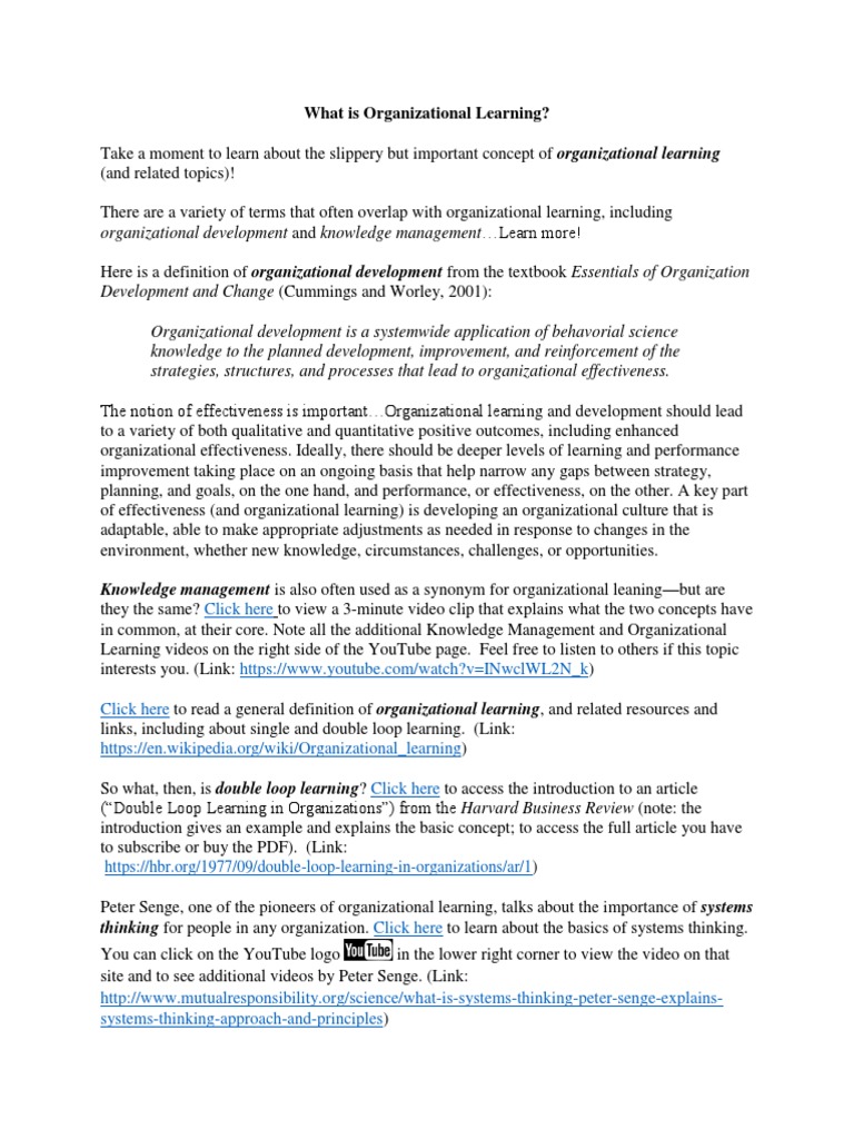 5 What Is Organizational Learning | PDF | Learning | Organization ...