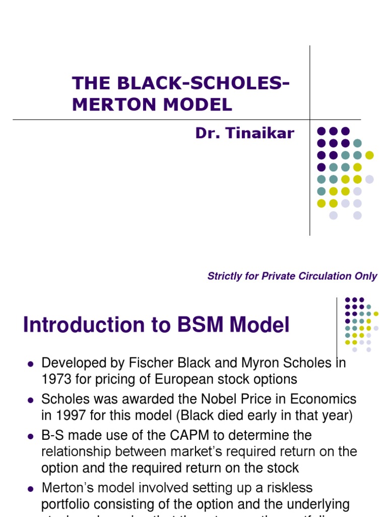 12.black Scholes Merton Model.2020 (48 Page) | PDF | Black–Scholes ...
