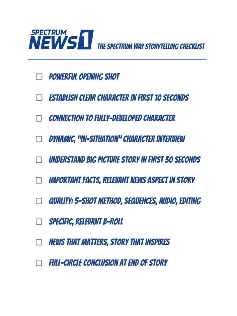 Spectrum Way Storytelling Checklist | PDF