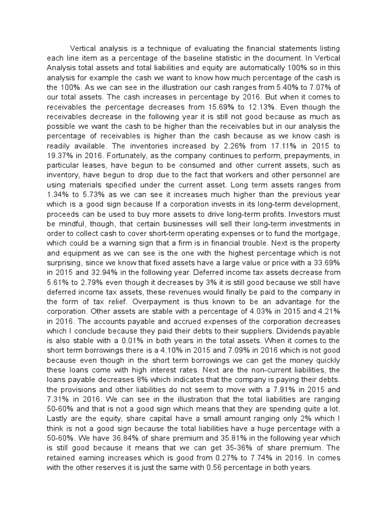 Vertical Analysissssss | PDF | Equity (Finance) | Debt