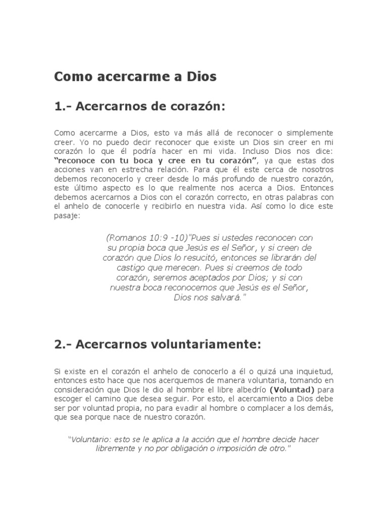 Como Acercarnos A Dios | PDF | Jesús | espíritu Santo