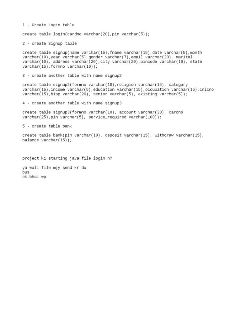 ATM Simulator System Database | PDF