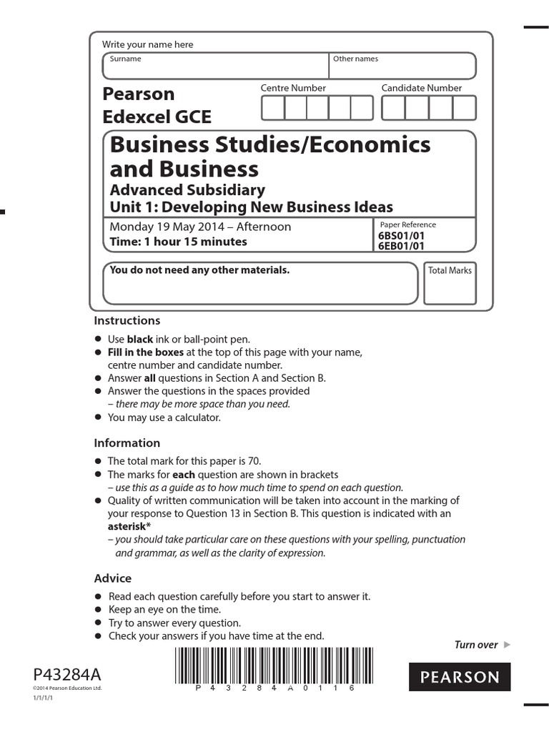 Business As Level Past Paper 1 | PDF | Tesco | Personal Trainer