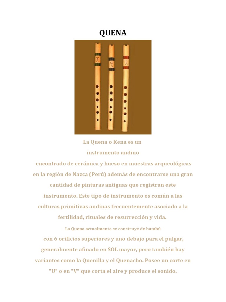 Historia y Construcción de la Quena | PDF | Flauta | Instrumentos musicales