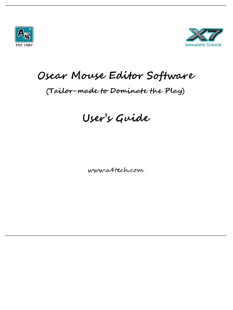 Oscar Mouse Editor Software User's Guide: (Tailor-Made To Dominate The ...