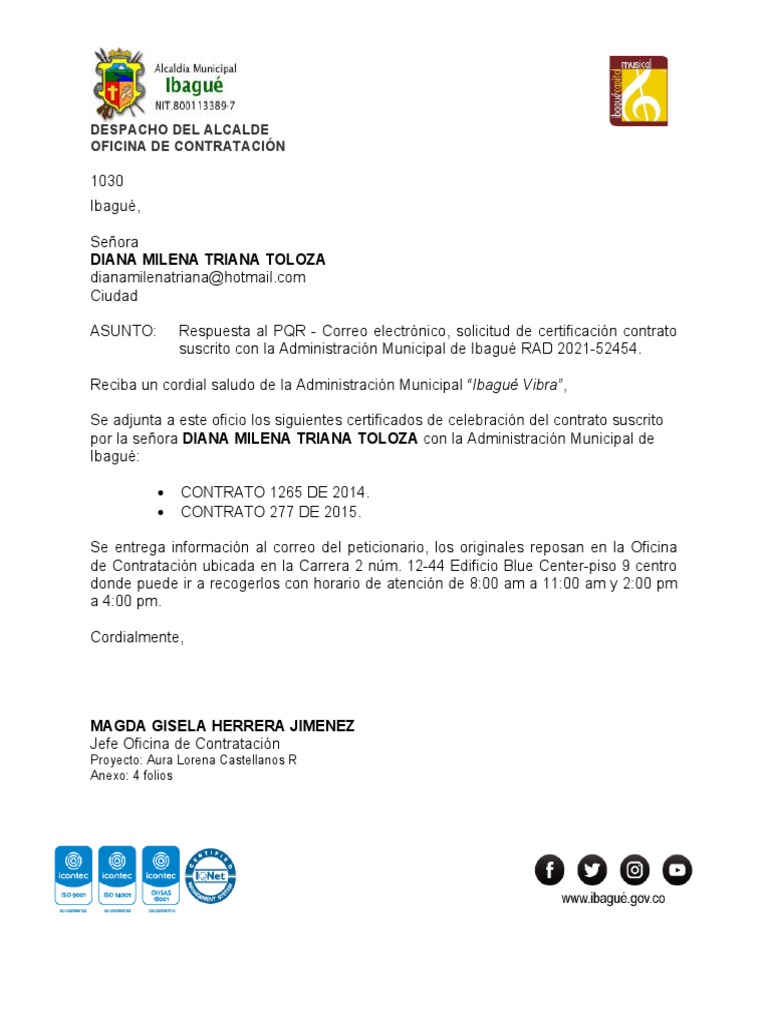 Oficio Certificado | PDF