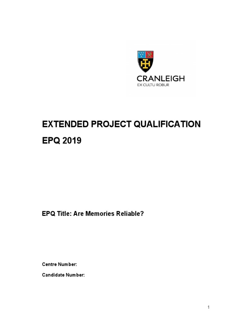 Reliability of Memory Exemplar EPQ | PDF | Statistics | Memory