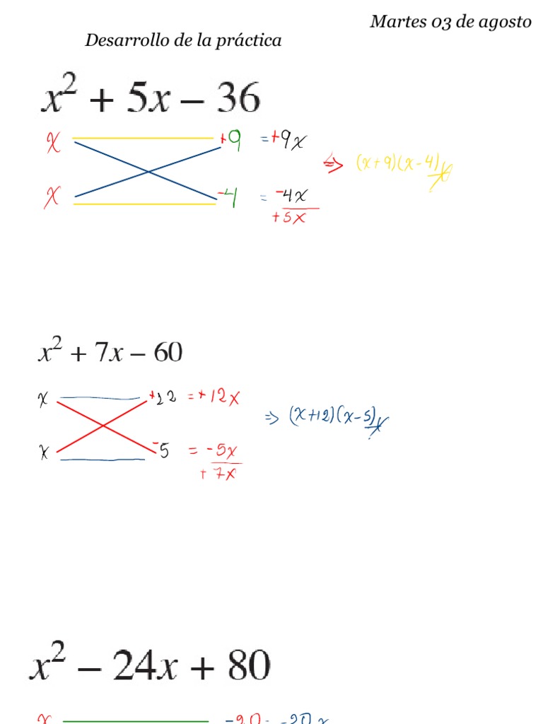 Ejercicios de Aspa Simple y Doble | PDF