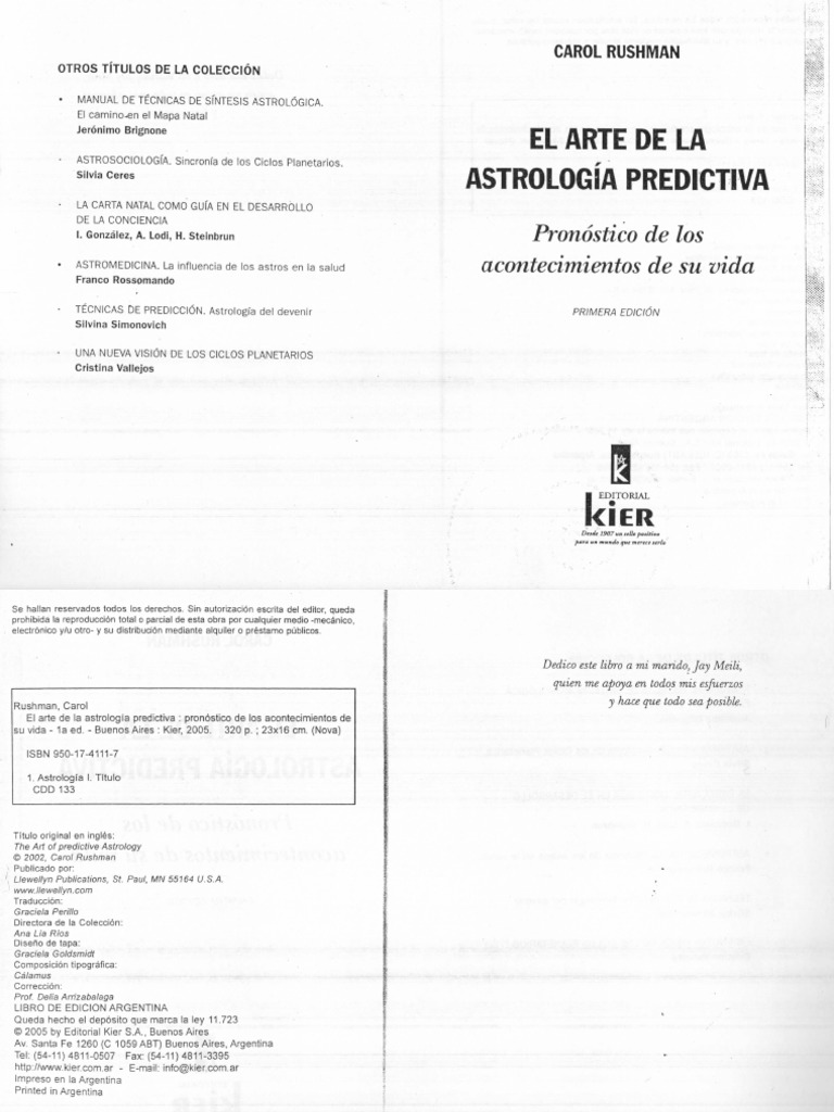 El Arte de La Astrología Predictiva - Rushman, Carol Doble Pag. | PDF