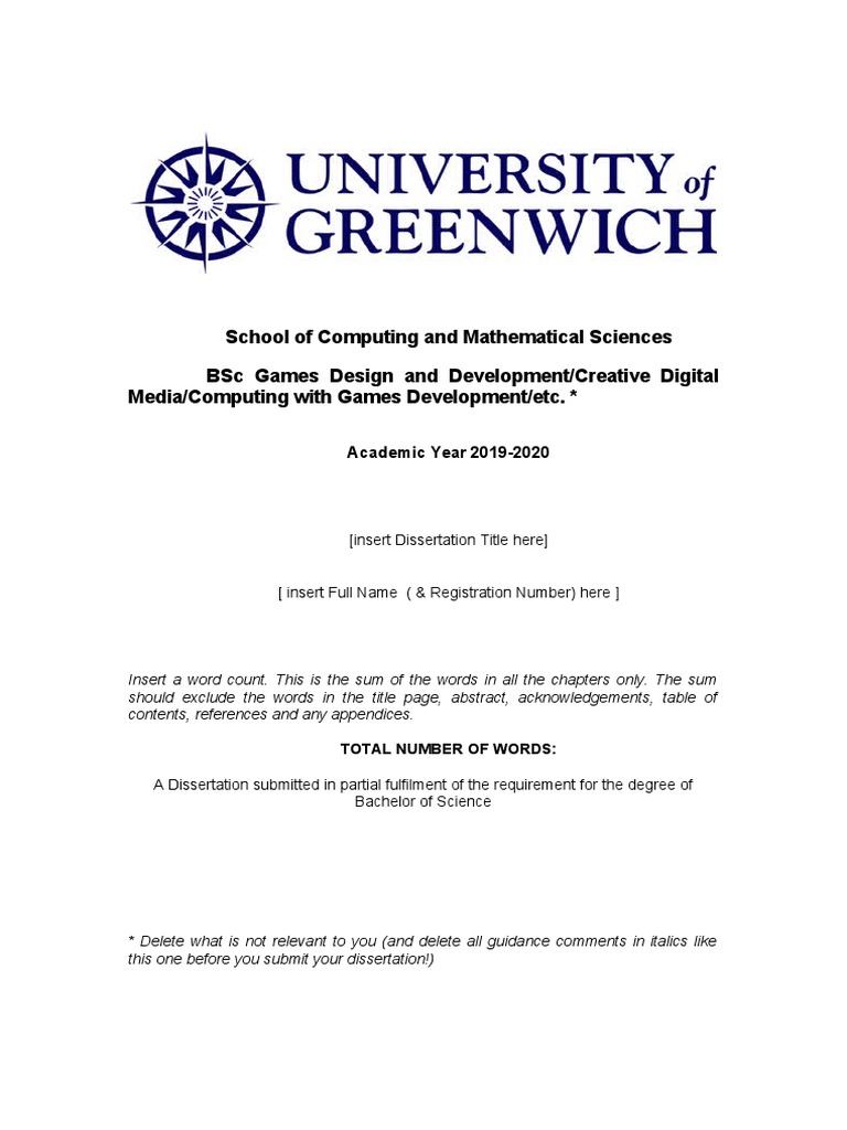 2019 20 GDM Dissertation Template | PDF | Thesis | Cognition