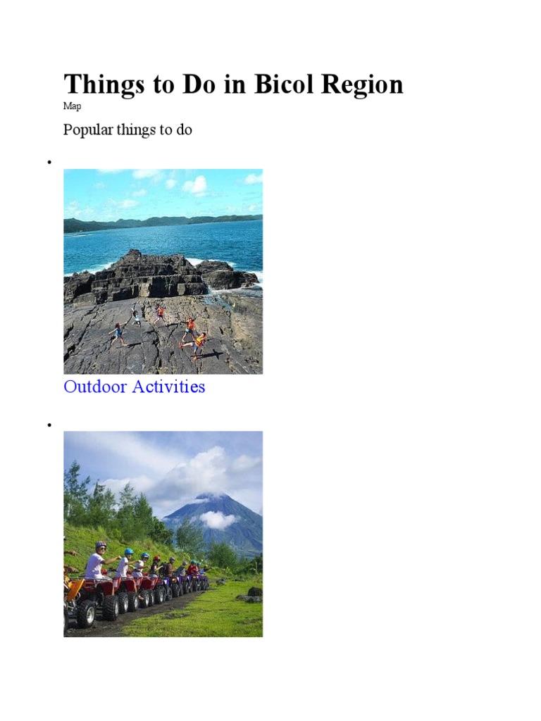 Things To Do in Bicol Region | PDF | Tourism
