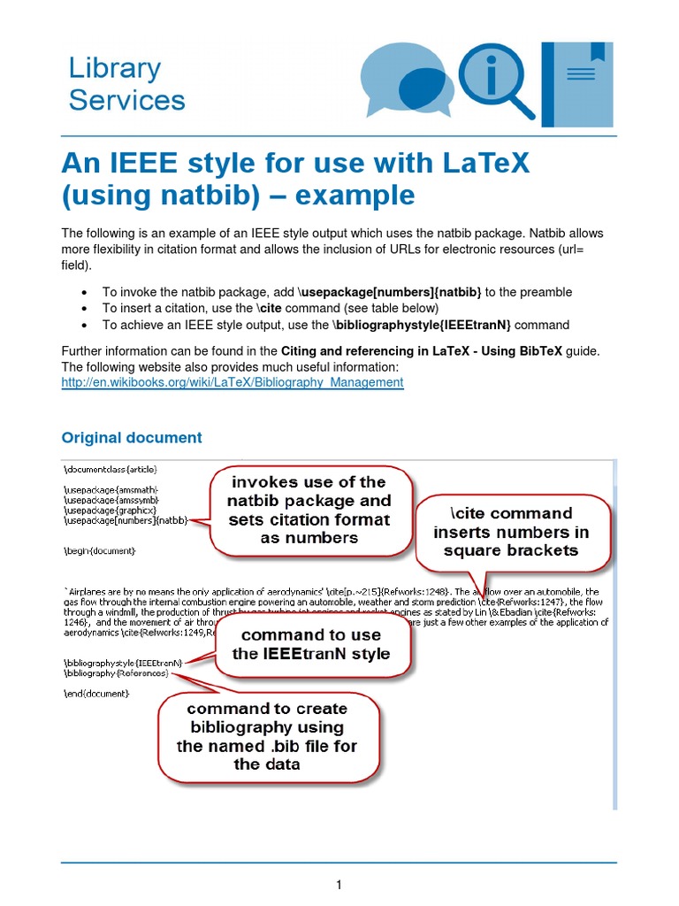 An Ieee Style For Use With Latex (Using Natbib) - Example: Original ...