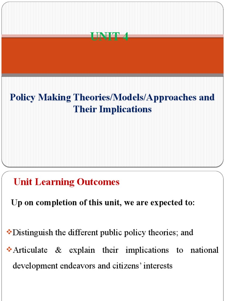 Unit 4 Policy Making Theories-Models | PDF | Conceptual Model | Policy