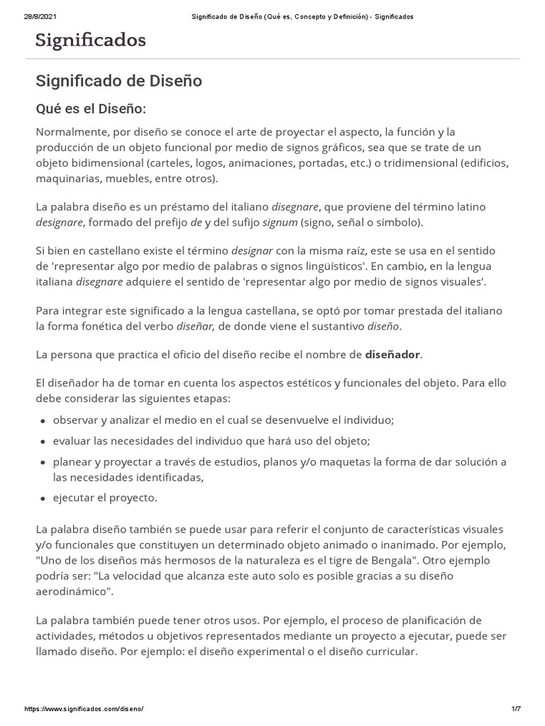 Significado de Diseño (Qué Es, Concepto y Definición) - Significados ...