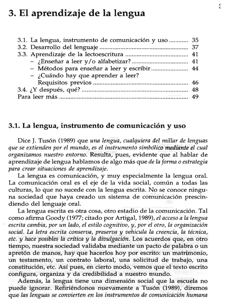 El Aprendizaje de La Lengua-Alfabetizacion 1 | PDF | Aprendizaje ...