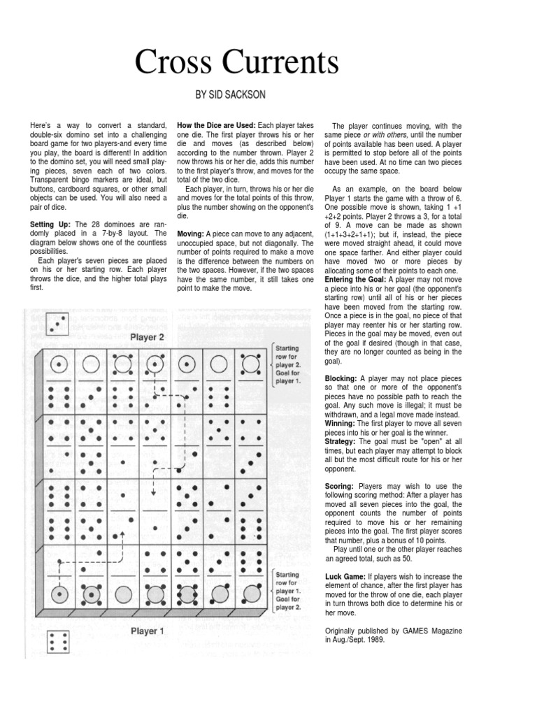 Cross Currents: by Sid Sackson | PDF | Leisure | Gaming