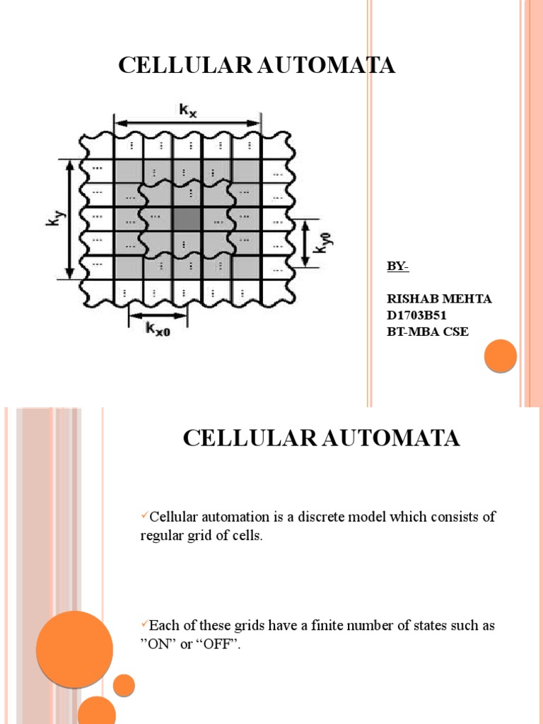 Cellular Automata: BY-Rishab Mehta D1703B51 Bt-Mba Cse | Download Free PDF | Theoretical ...