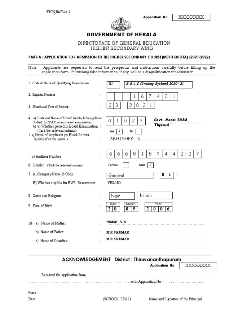saMPLE FORM FILLED | PDF