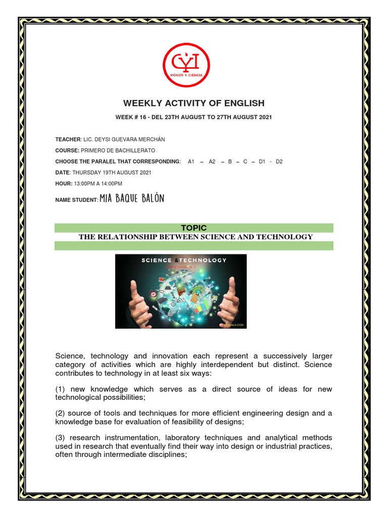 Science and Technology Interdependence | PDF | Science | Design