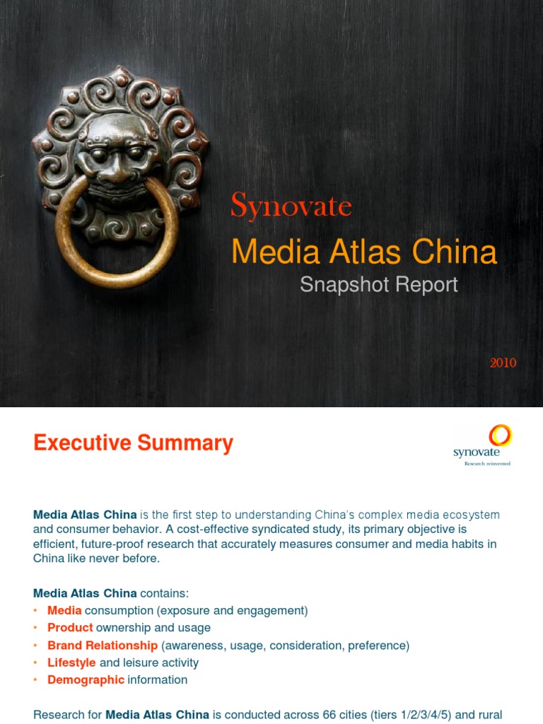 Media Atlas China Snapshot | PDF | Mass Media | Advertising