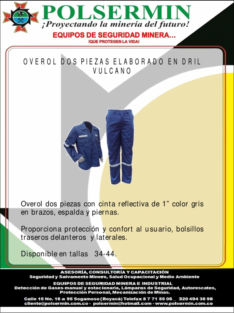 Ficha Tecnica Overol - 2 Piezas | PDF