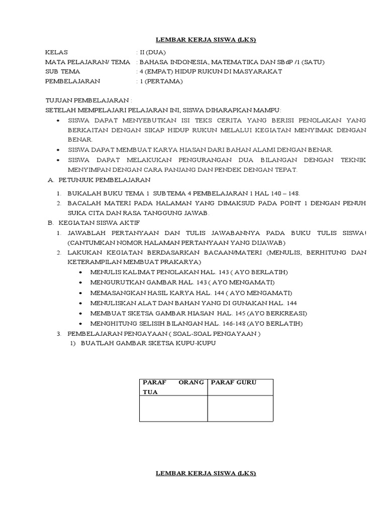 LKPD K2 T1 ST 4 | PDF