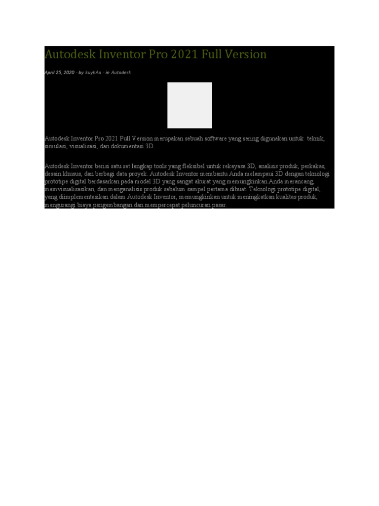 Cara Install Autodesk Inventor Pro 2021 Full Version | PDF