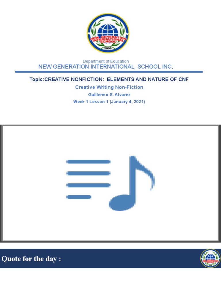 An Introduction to the Elements and Nature of Creative Nonfiction | PDF ...